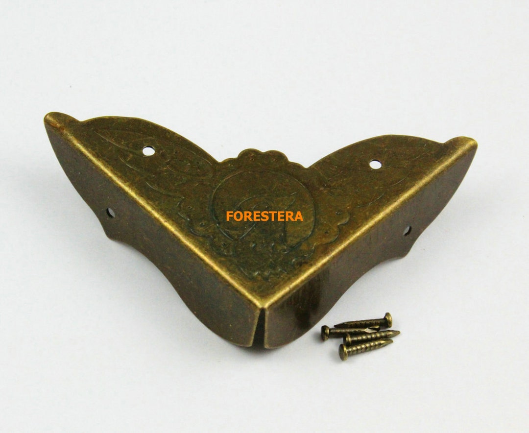 4pcs Antique Brass Jewelry Box Corner Decoration Corner Protection 45mm ...