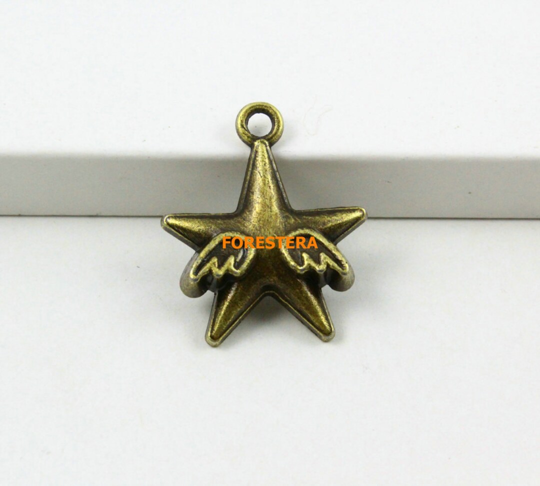 30pcs Antique Brass Star Charm Star Pendant 18mm (PND700) - Etsy