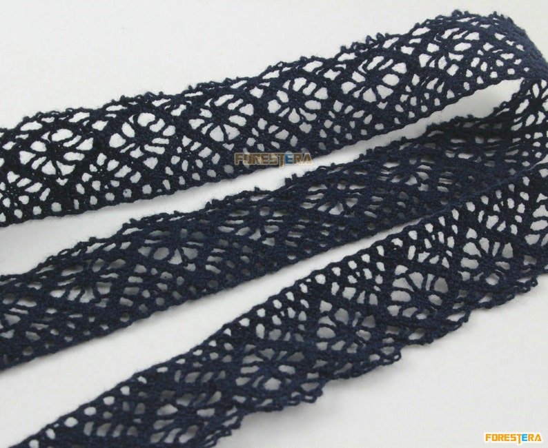 Cotton Lace Trim Midnight Blue Floral Lace Ribbon 2cm Width - Etsy