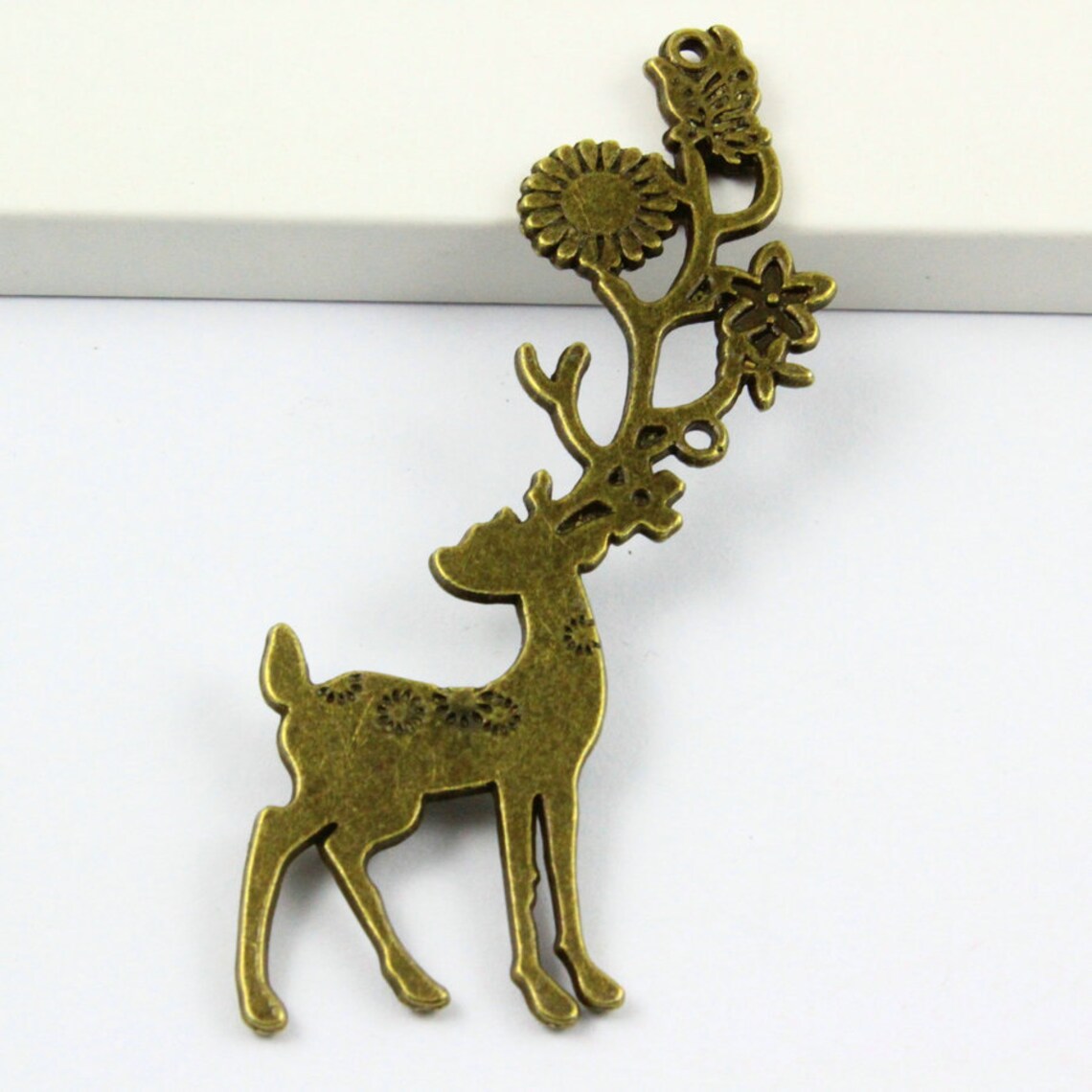 6pcs Antique Brass Deer Charm Deer Pendant 70x20mm PND358 - Etsy