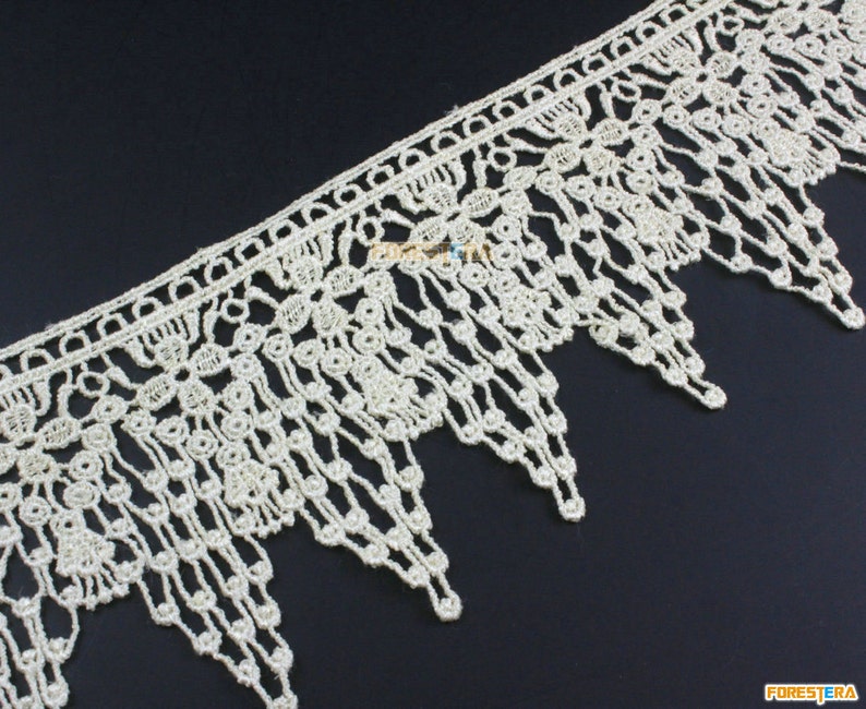 Terylene Lace Trim Light Yellow Floral Lace Ribbon 7cm Width | Etsy