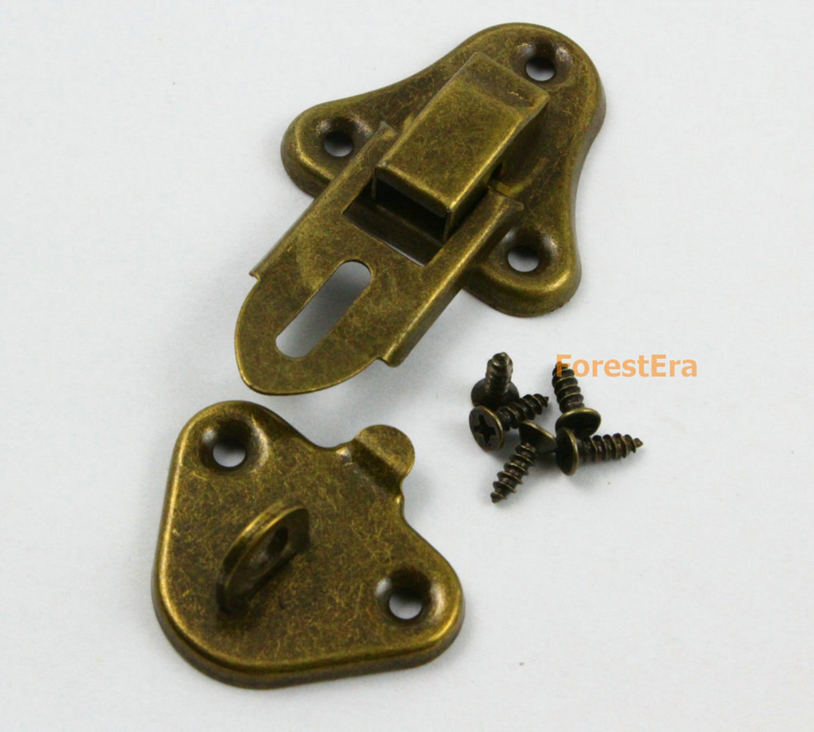 1pcs Antique Brass Jewelry Box Hasp Latch Lock 33x55mm With Screws ...