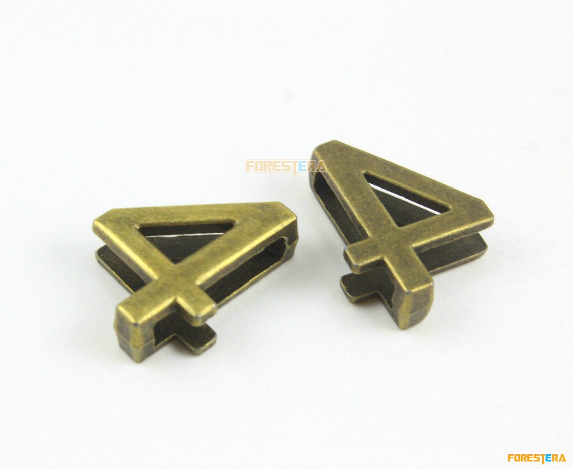 20pcs Antique Brass Number 4 Bracelet Bead Number 4 Chain Bead - Etsy