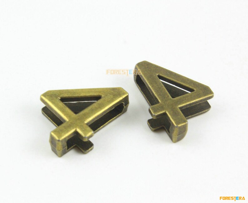 20pcs Antique Brass Number 4 Bracelet Bead Number 4 Chain Bead | Etsy