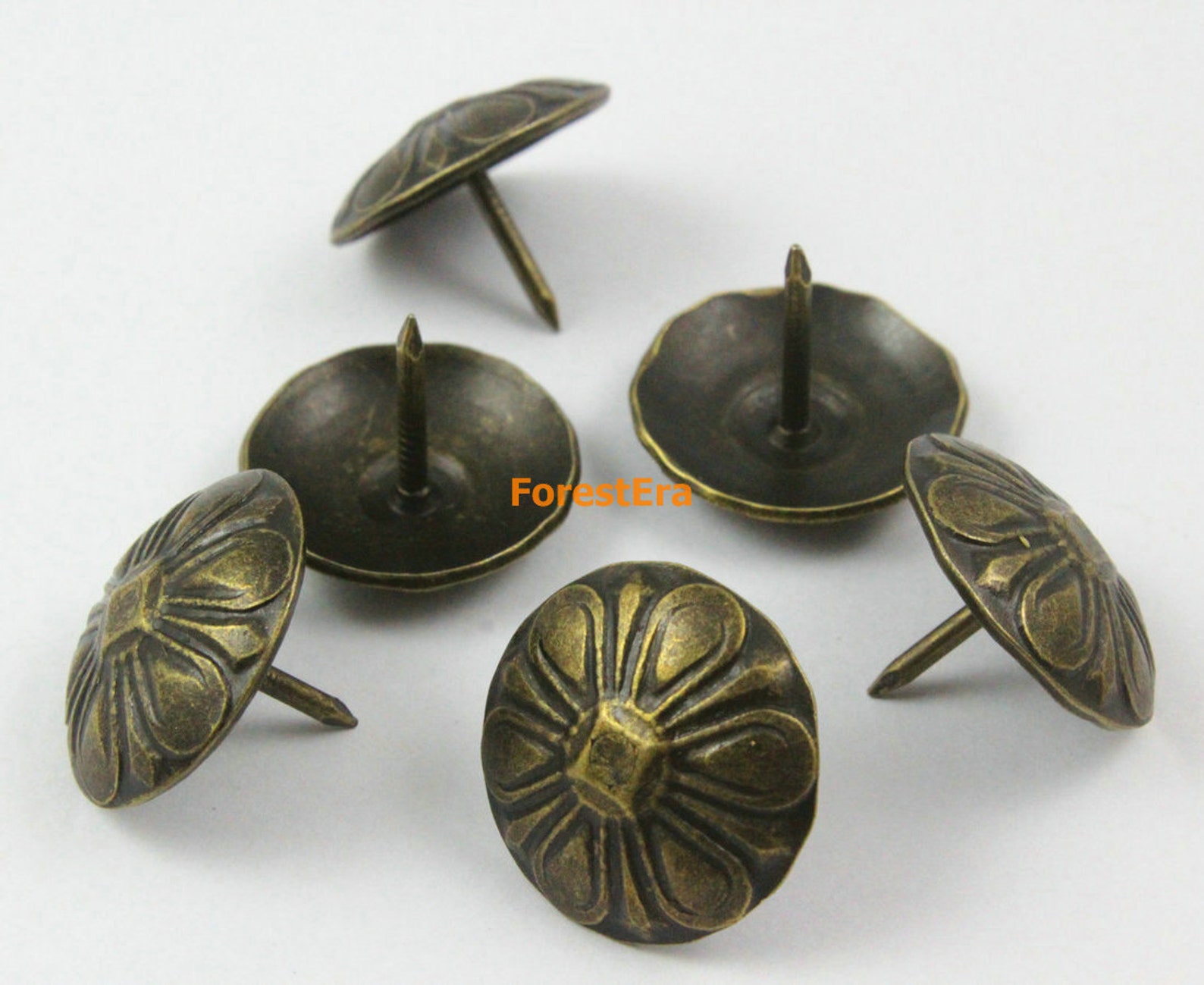 50pcs 19mm Antique Brass Flower Upholstery Tacks Nails TN36 | Etsy