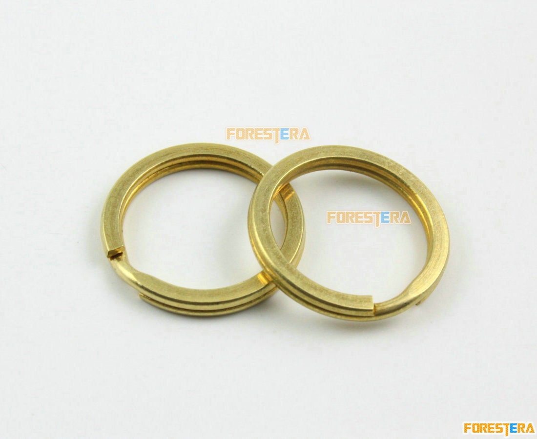20 Pieces 20mm Solid Brass Split Key Ring Flat BKRING1 - Etsy