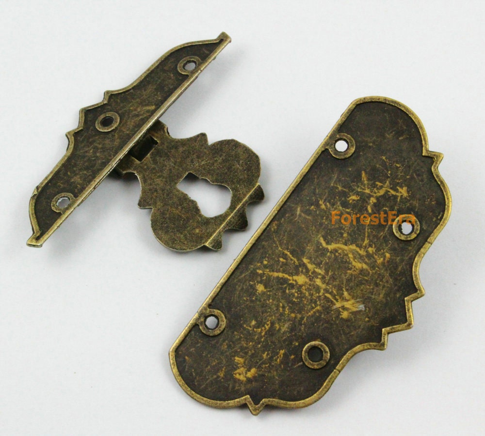 1pcs Antique Brass Jewelry Box Hasp Latch Lock 7755mm With - Etsy