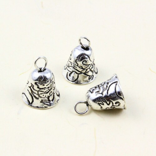 10pcs Antique Silver Bell Charm Bell Pendant 9x9mm PND753 - Etsy