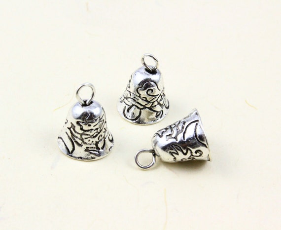 10pcs Antique Silver Bell Charm Bell Pendant 9x9mm PND753 | Etsy
