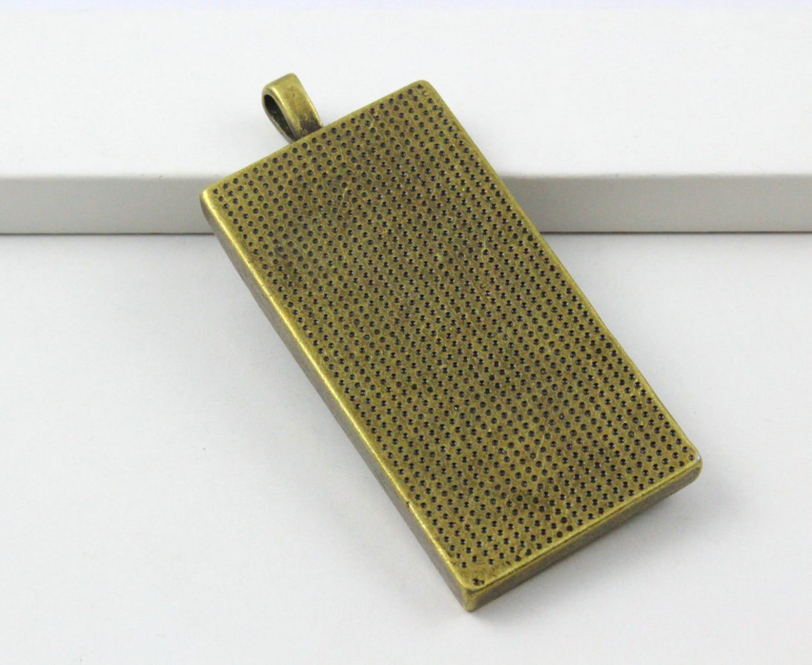 4pcs Antique Brass Rectangular Cabochon Base Setting Charm - Etsy