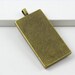 4pcs Antique Brass Rectangular Cabochon Base Setting Charm Pendant ...