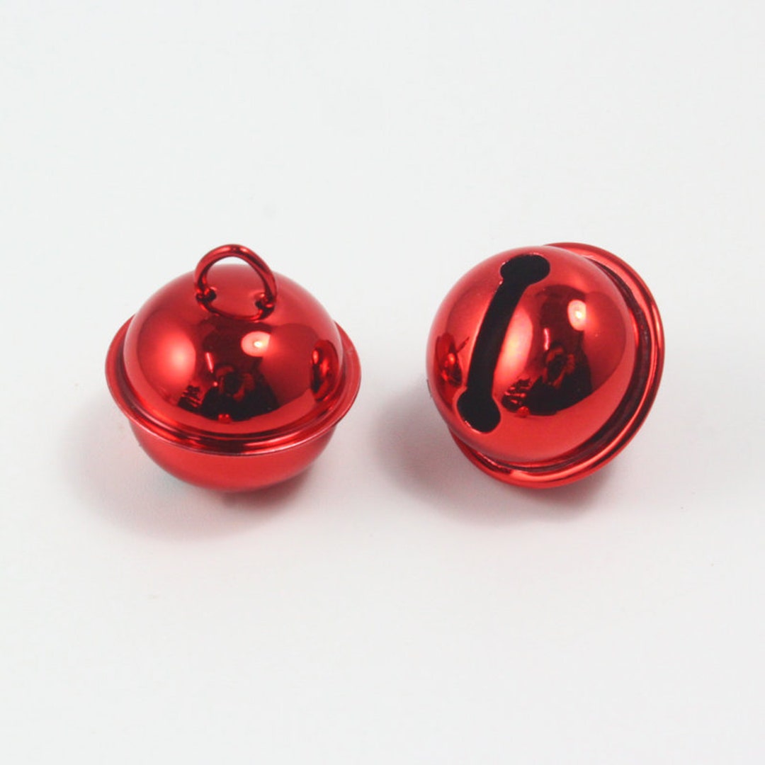 10pcs 2.2CM (0.87inch) Brilliant Red Bells Jingle Bells Christmas Bells ...