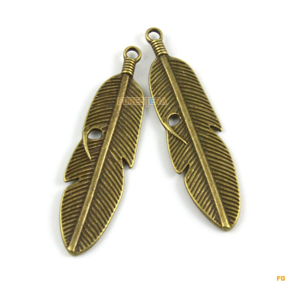 10pcs Antique Brass Feather Charm Feather Pendant 59x15mm - Etsy
