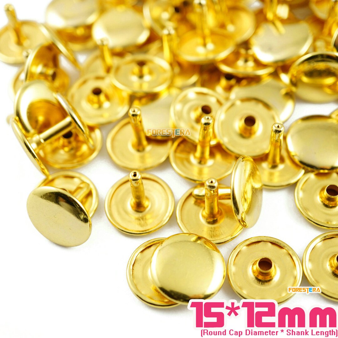 Size: 15*12mm Gold Double Cap Round Rapid Rivet Punk Rock Leathercraft ...
