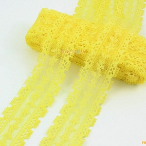 Terylene Lace Trim Yellow Floral Lace Ribbon Yellow Lace Trim 2.5cm ...