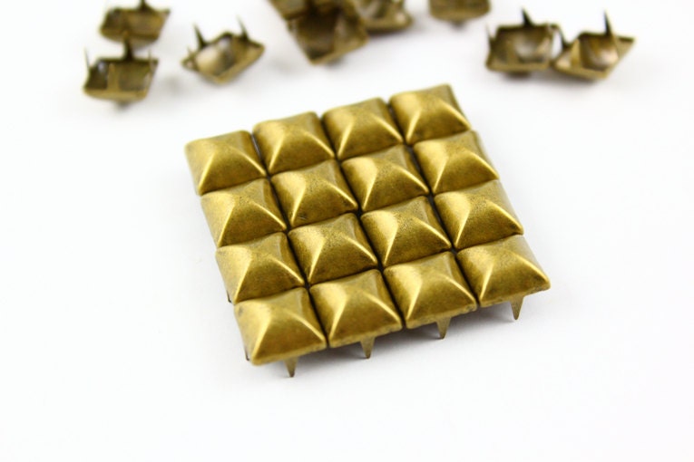 100pcs 8mm Antique Brass Dome Pyramid Studs Metal Studs | Etsy