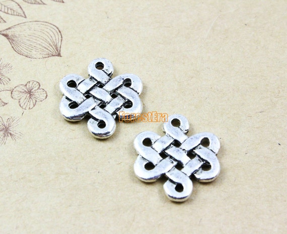 50pcs Antique Silver Chinese Knot Charm Chinese Knot Pendent - Etsy