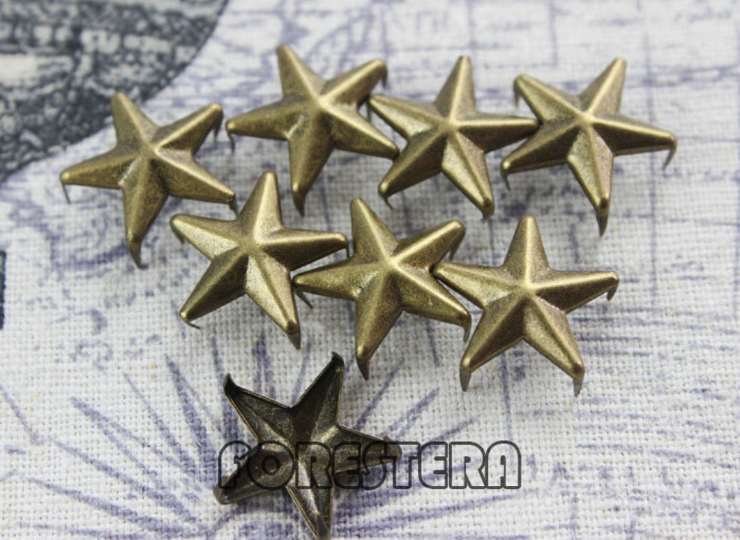 400pcs 15mm Antique Brass STAR Studs Big Studs (BS15) - Etsy