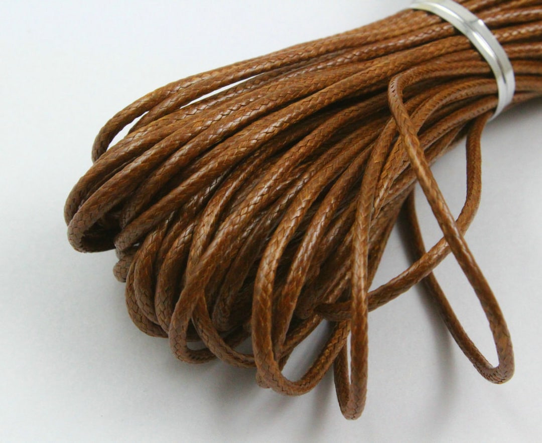 10 Yards 1.5mm Brown Wax Cord Korea Polyester Cord Poly Bracelet Thread ...
