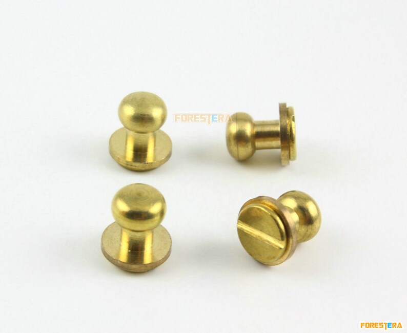 30pcs 7mm Round Head Solid Brass Rivet Chicago Screw for | Etsy