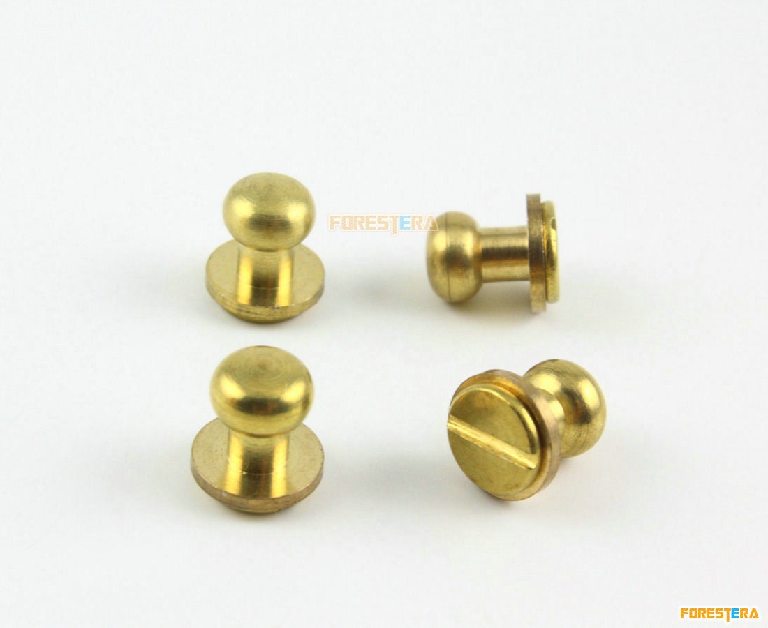 30pcs 7mm Round Head Solid Brass Rivet Chicago Screw for - Etsy