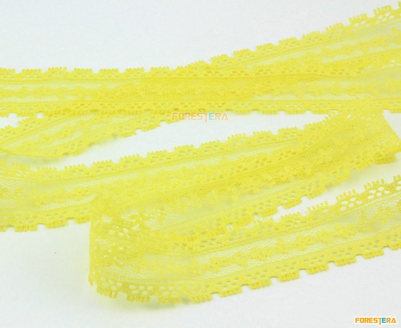 Terylene Lace Trim Yellow Floral Lace Ribbon Yellow Lace Trim 2.5cm ...