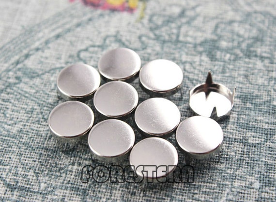 50pcs 10mm Silver Flat Round Studs Metal Studs SFR10 - Etsy