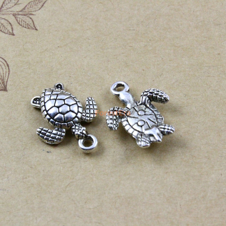 30Pcs Antique Silver sea turtle Charm sea turtle Pendant | Etsy