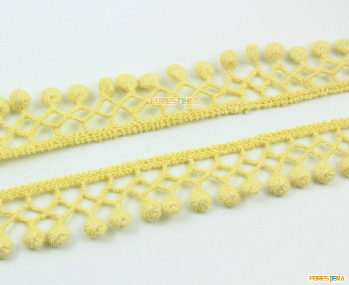 Cotton Lace Trim Yellow Dot Lace Ribbon Yellow Lace Trim 1.5cm - Etsy