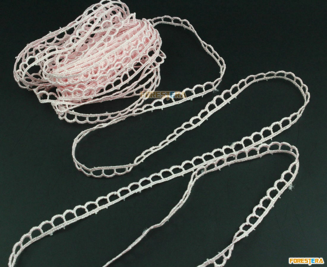 Terylen Spitze Trim rosa Floral Spitze Band 0,7 cm Breite - 5 Yards ...