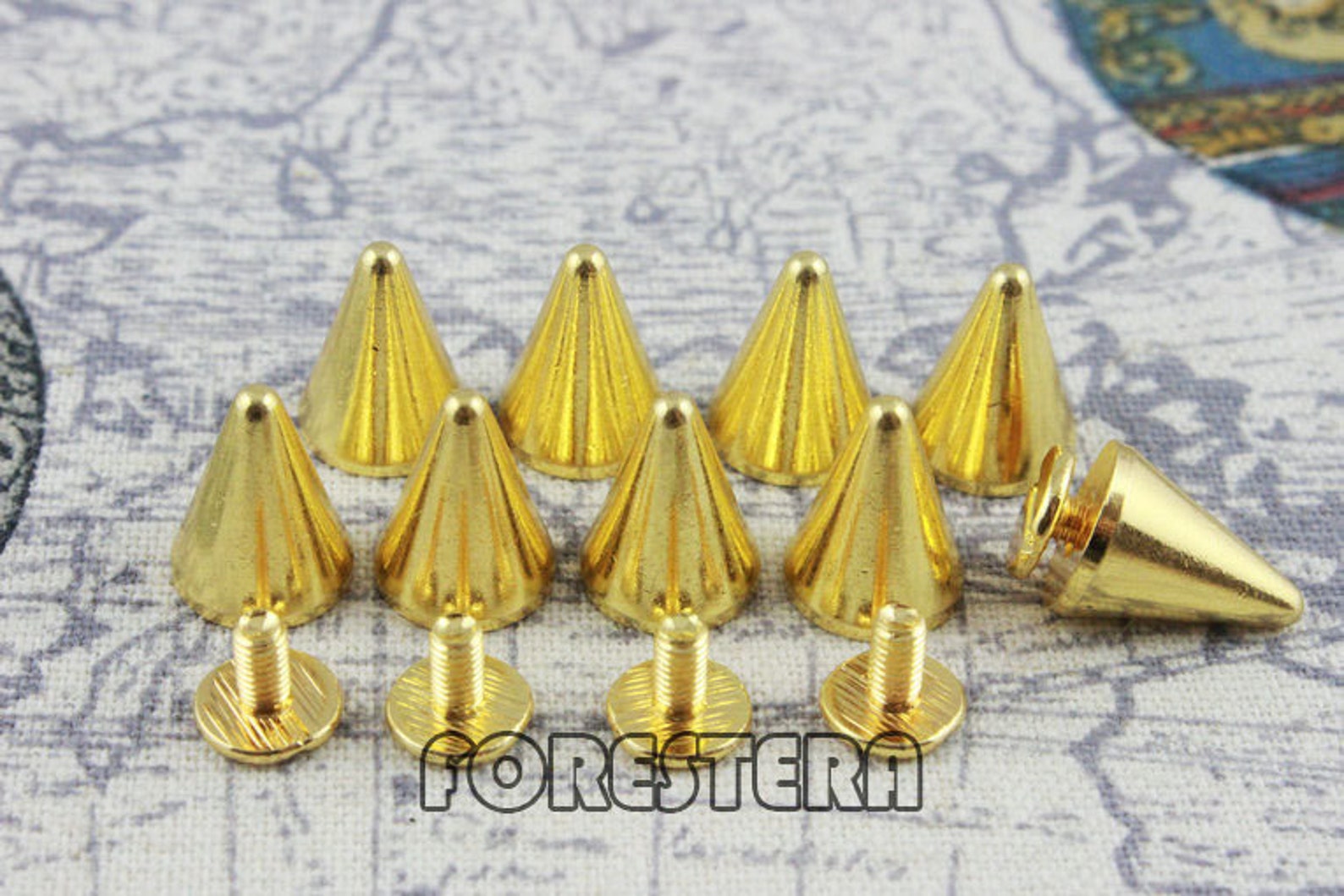 10Pcs 13mm x 10mnm Gold Conical Metal Screw Back Spike Studs | Etsy