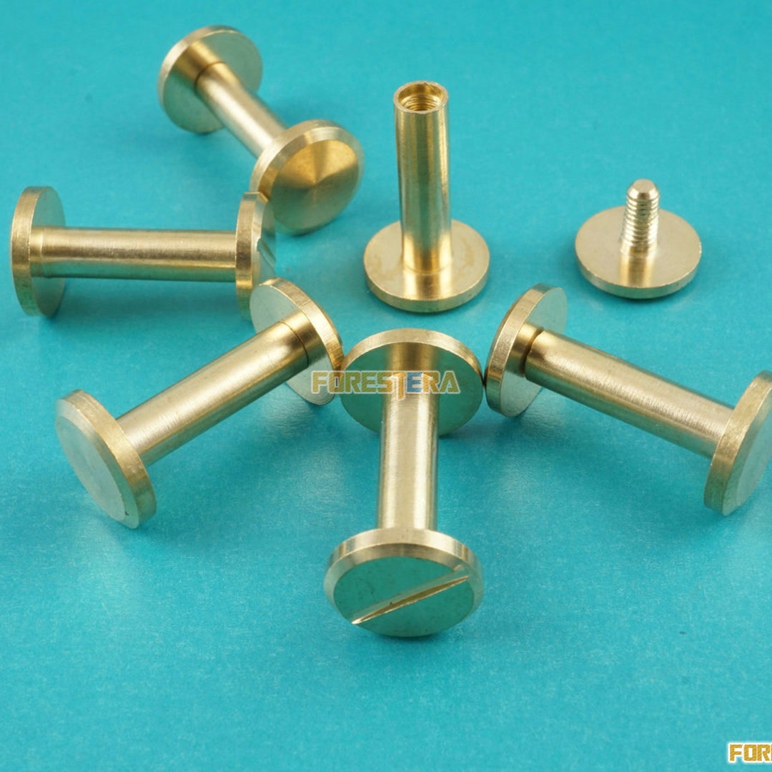 10*15mm Solid Brass Rivet Chicago Screw for Leather Craft Belt Wallet ...