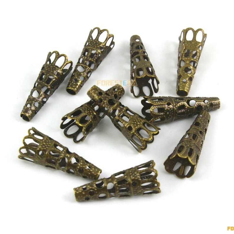 50Pcs Antique Brass Bead Cap Bead Base Setting 23x9mm HT52 | Etsy