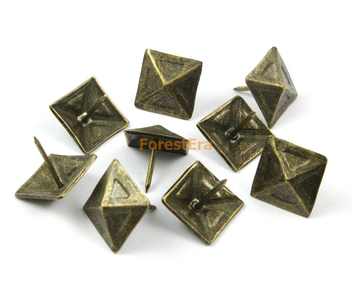 50pcs 19mm Antique Brass Square Upholstery Tacks Nails TN46 - Etsy