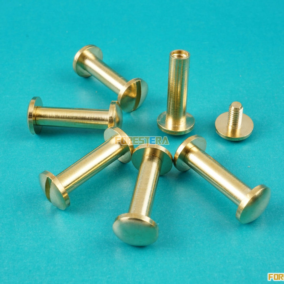 8*15mm Solid Brass Rivet Chicago Screw for Leather Craft Belt Wallet ...