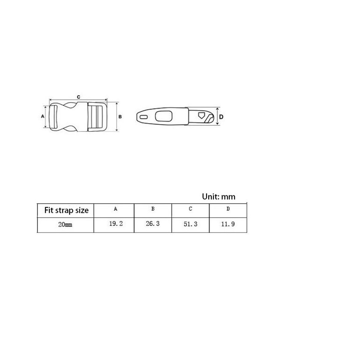 30 Pieces 20mm White Plastic Side Quick Release Buckle Clip - Etsy