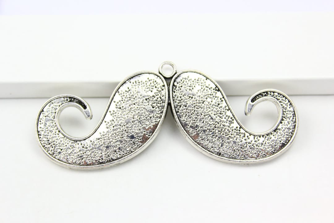 2Pcs Antique Silver moustache Charm Moustache Pendant 75x30mm (PND353 ...