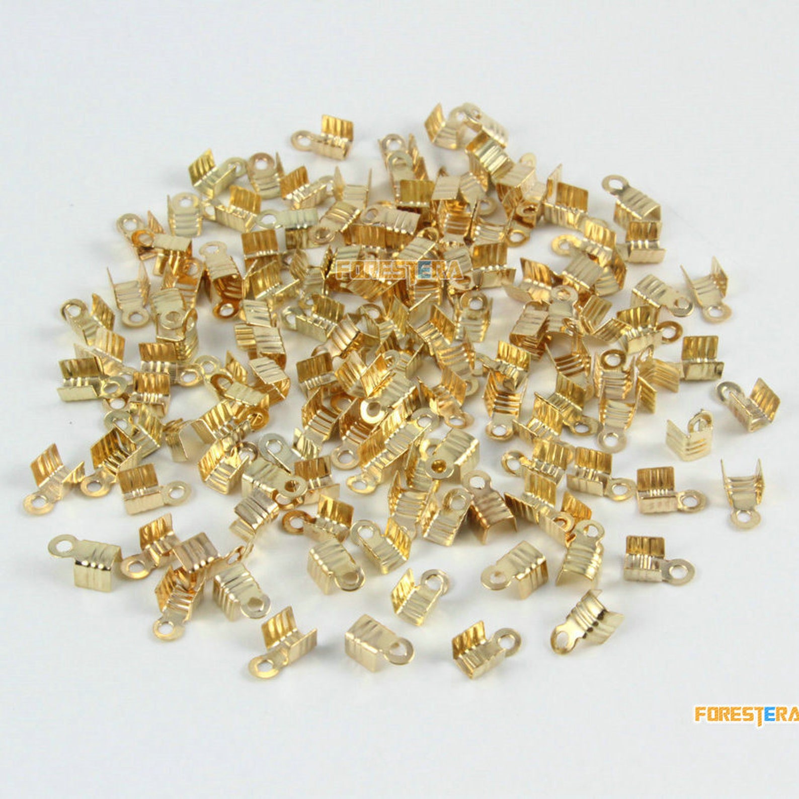 200 Pieces 2.56.5mm Gold Ribbon Clamp End Cord End Feather | Etsy