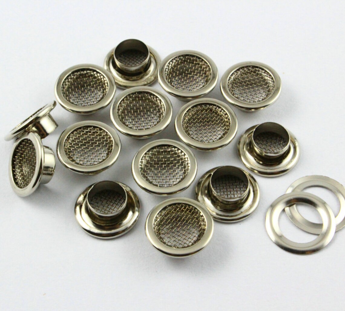 100pcs 12mm Silver Mesh Grommet Eyelet 12mm X 7mm X 5mm OD - Etsy