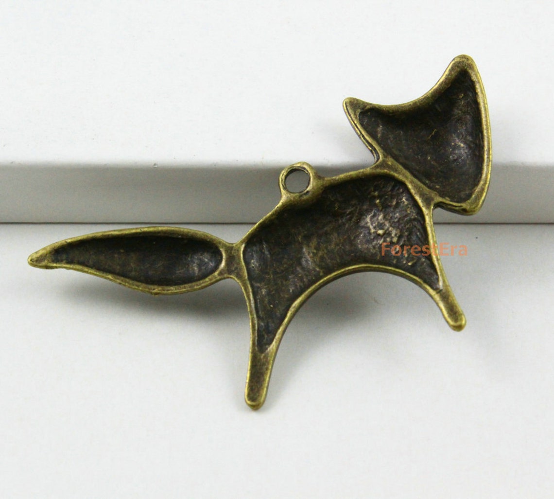 20pcs Antique Brass Fox Charm Fox Pendant 45x26mm PND431 - Etsy