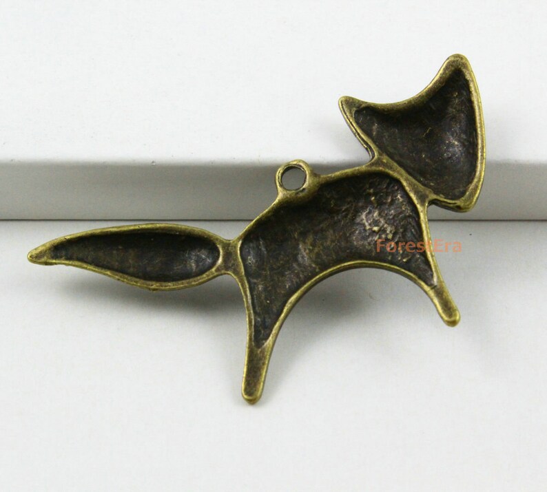 20pcs Antique Brass Fox Charm Fox Pendant 45x26mm PND431 - Etsy