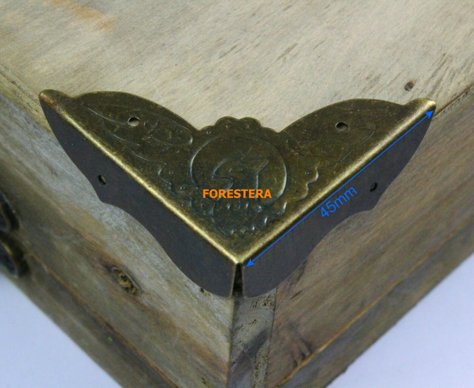 4pcs Antique Brass Jewelry Box Corner Decoration Corner Protection 45mm ...