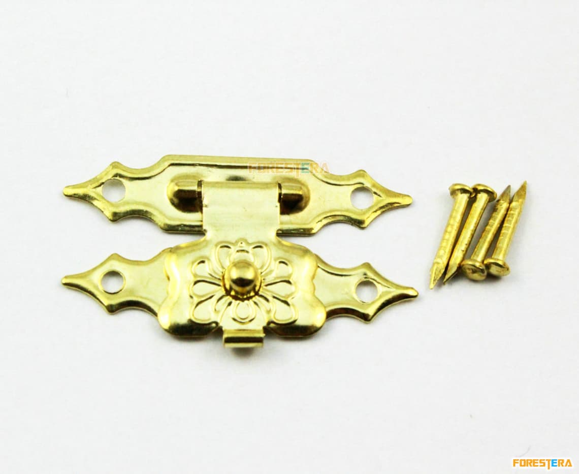 4pcs Gold Jewelry Box Hasp Latch Lock 30x18mm With Screws | Etsy