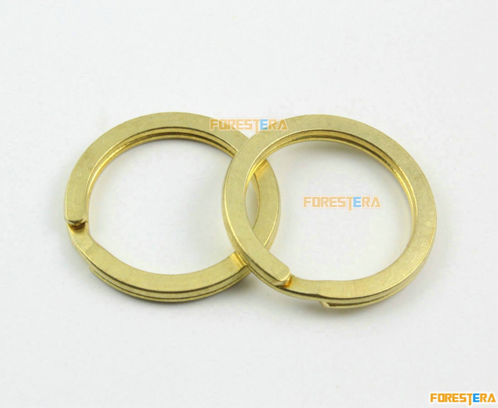 10 Pieces 30mm Solid Brass Split Key Ring Flat BKRING3 | Etsy