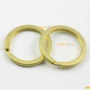 10 Pieces 30mm Solid Brass Split Key Ring - Flat (BKRING3) - Etsy