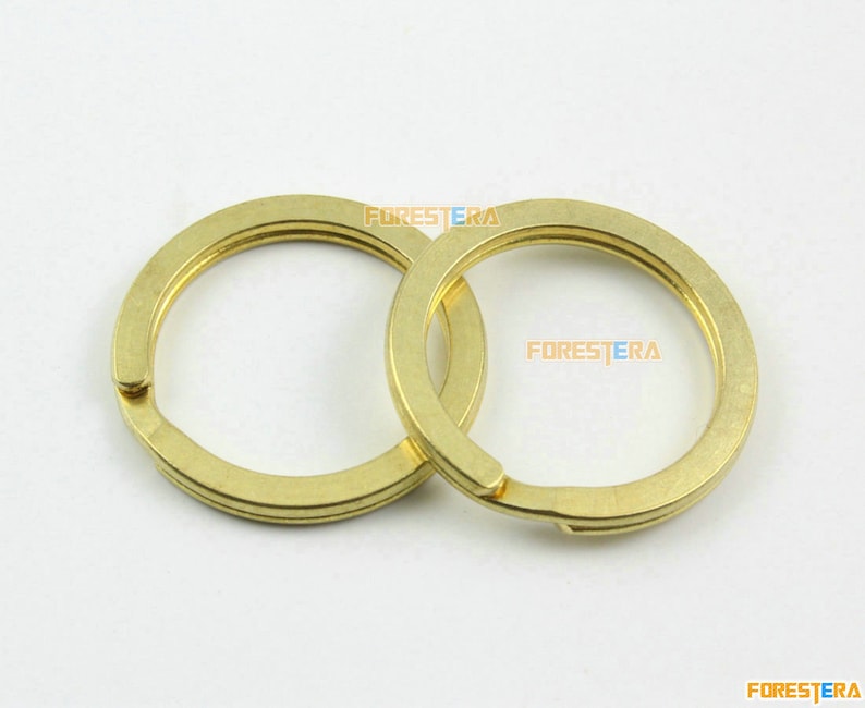 10 Pieces 30mm Solid Brass Split Key Ring Flat BKRING3 - Etsy