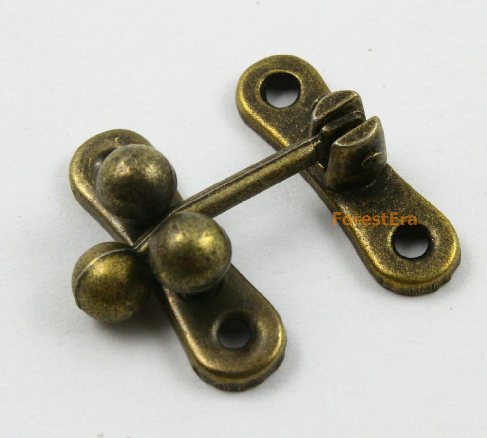 1pcs Antique Brass Jewelry Box Hasp Latch Lock 31x33mm With Screws ...