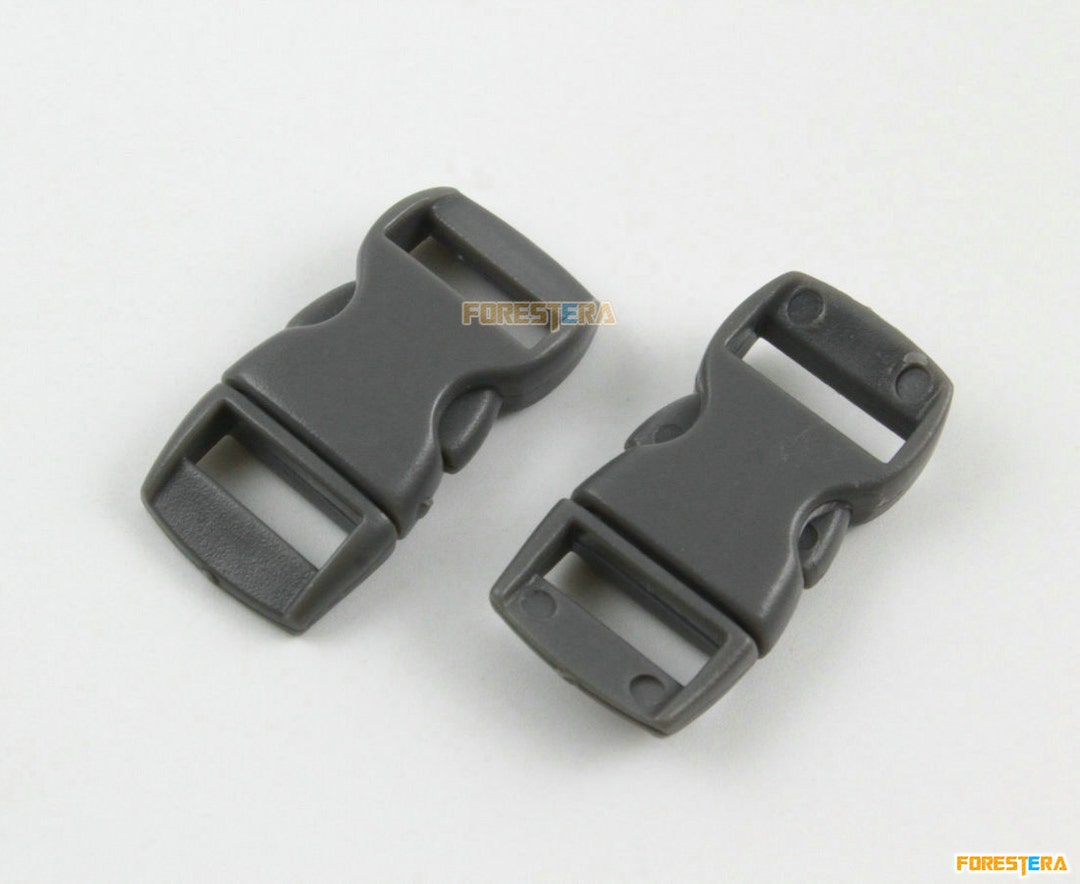 100 Pieces 10mm Gray Plastic Side Quick Release Buckle Clip for ...