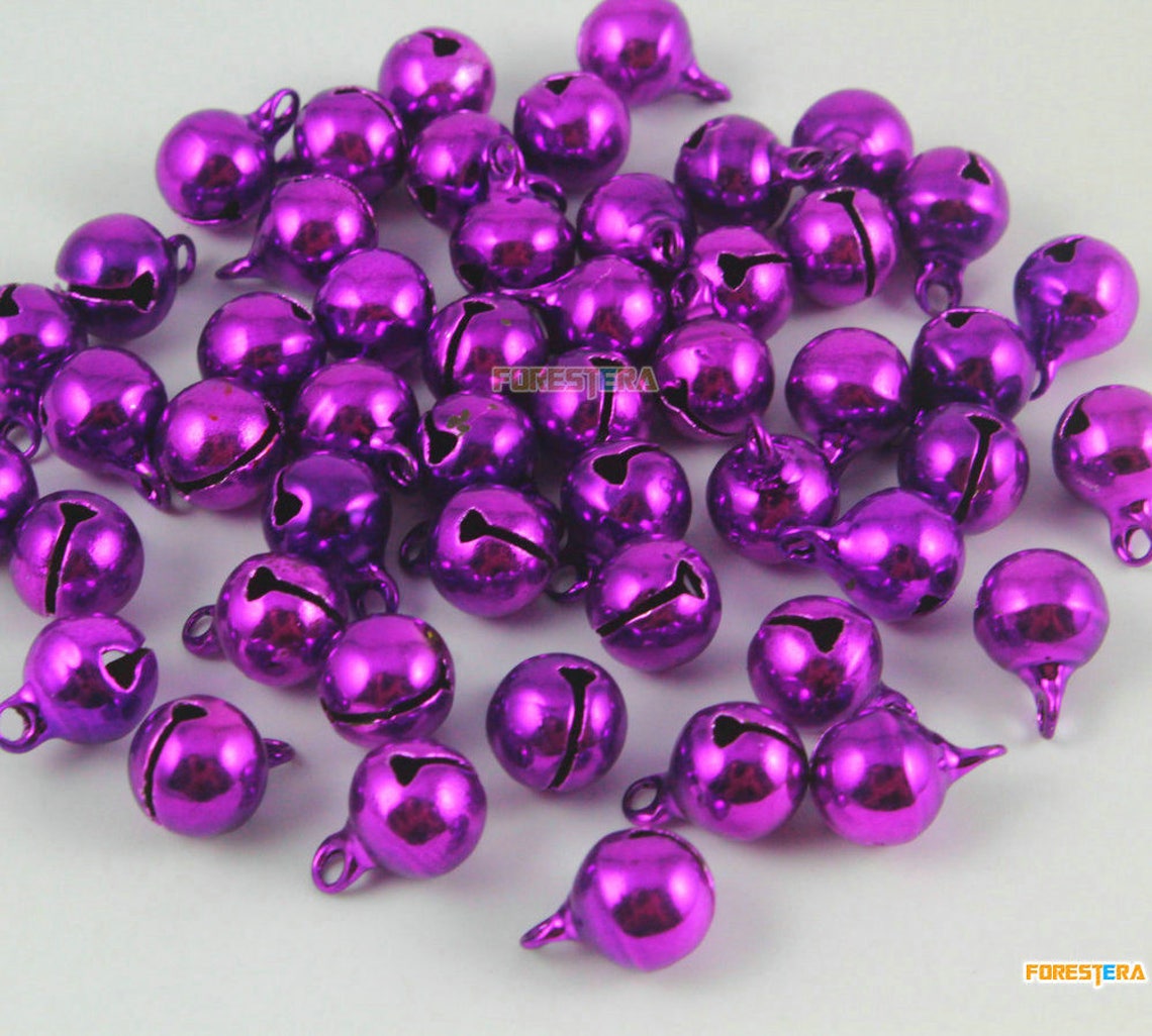 50pcs 8mm Purple Bells Jingle Bells Christmas Bells Pet Bells (bell30 ...