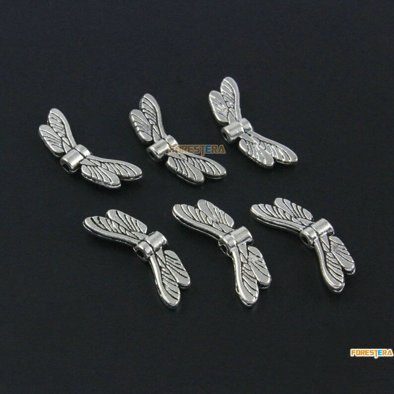 50pcs Antique Silver Wing Bead Wing Charm Wing Bracelet Bead - Etsy